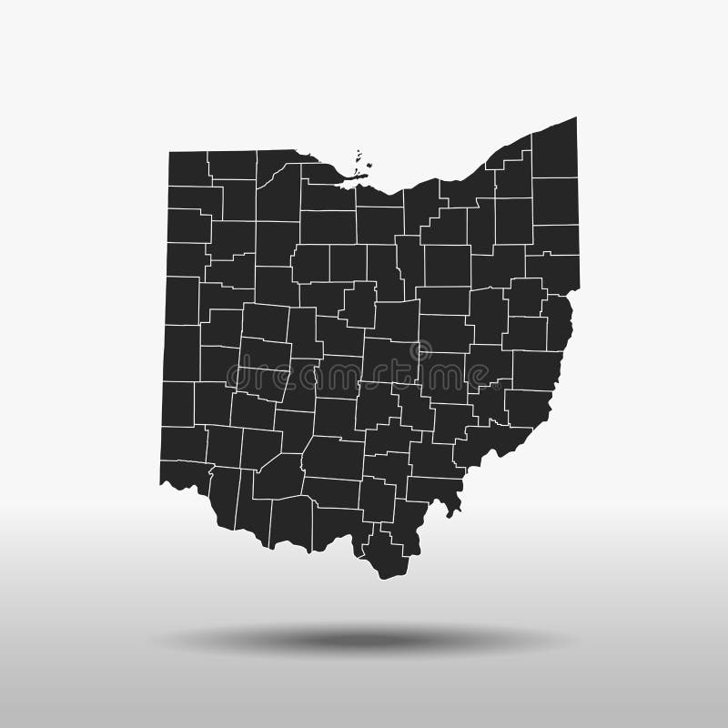 Map of the Ohio stock vector. Illustration of states - 205824776