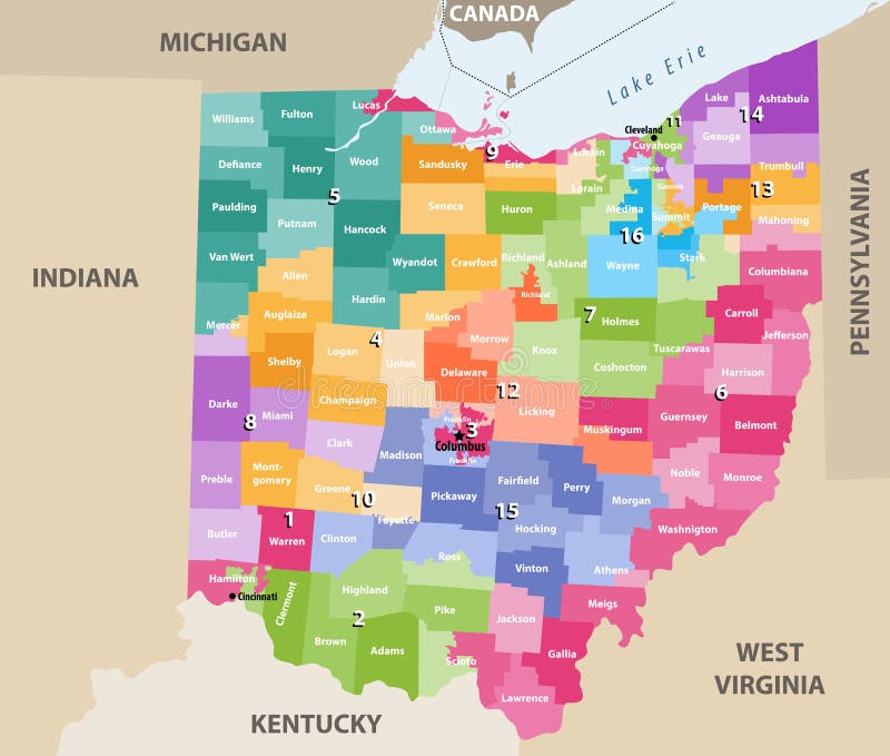 Ohio Congressional Districts Stock Illustrations – 7 Ohio Congressional ...