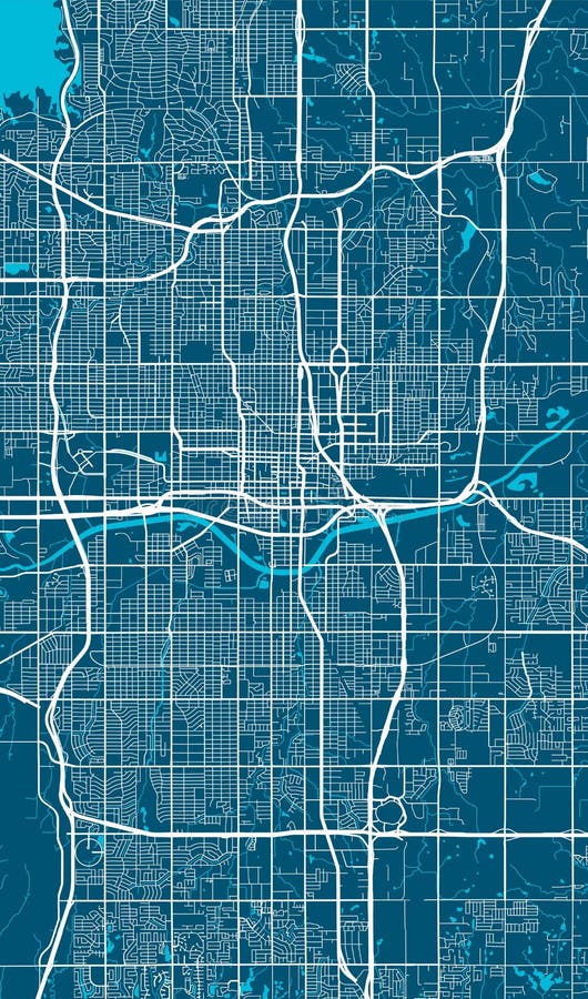 Vector Map of Oklahoma City. Street Map Art Poster Illustration Stock ...