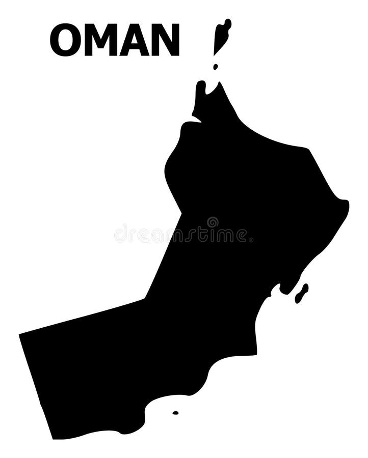 Vector Flat Map of Oman with Caption Stock Vector - Illustration of ...