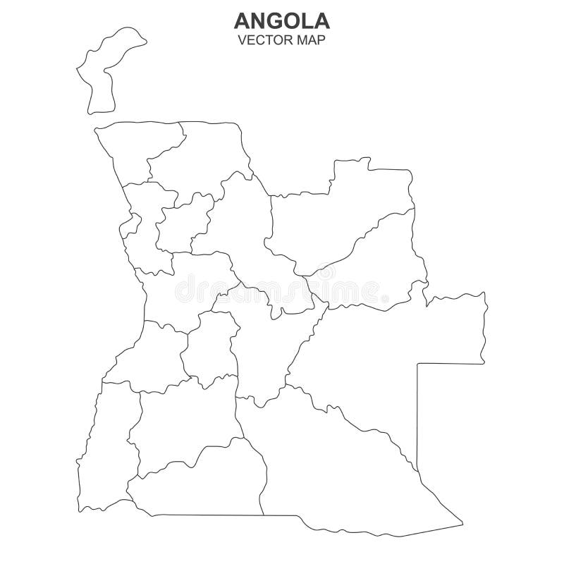 Outline Map of Angola Vector Design Template. Editable Stroke. Stock ...