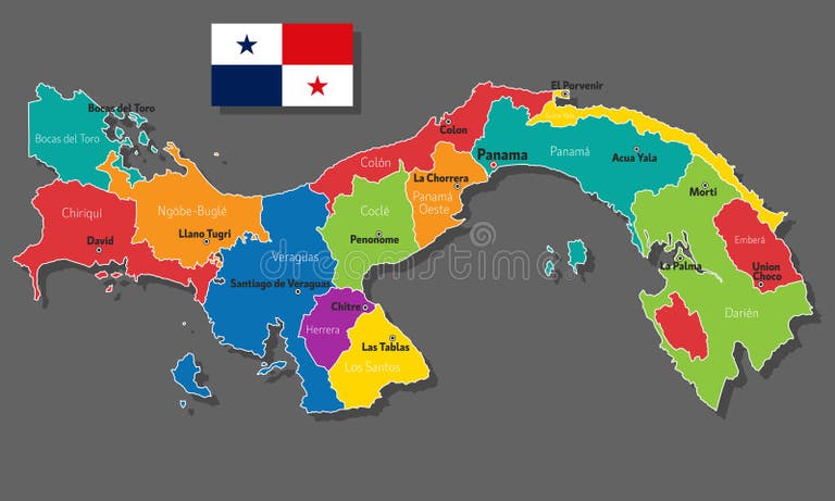 Vector map of Panama stock vector. Illustration of cartography - 367095684