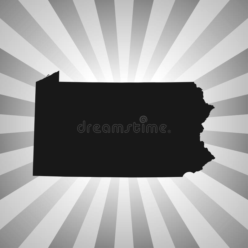 Map of the Pennsylvania stock vector. Illustration of vector - 205834400