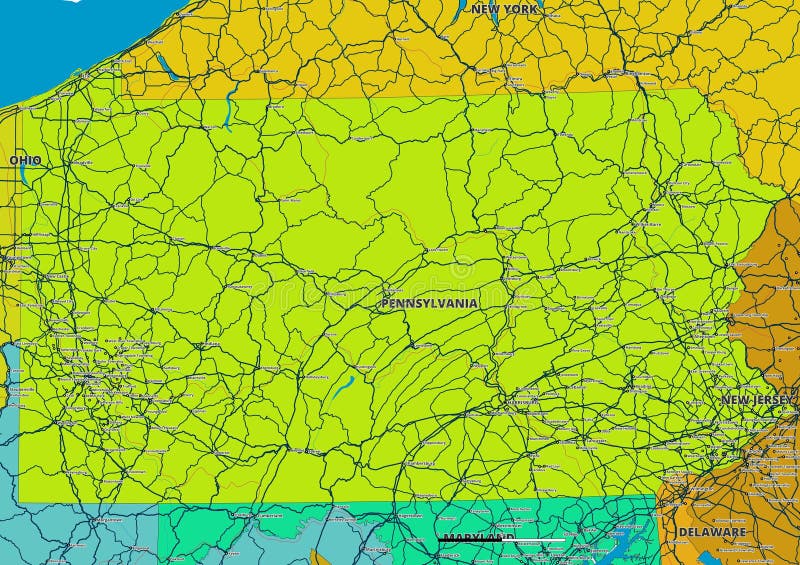 Pennsylvania Topographic Map Stock Illustrations – 304 Pennsylvania ...