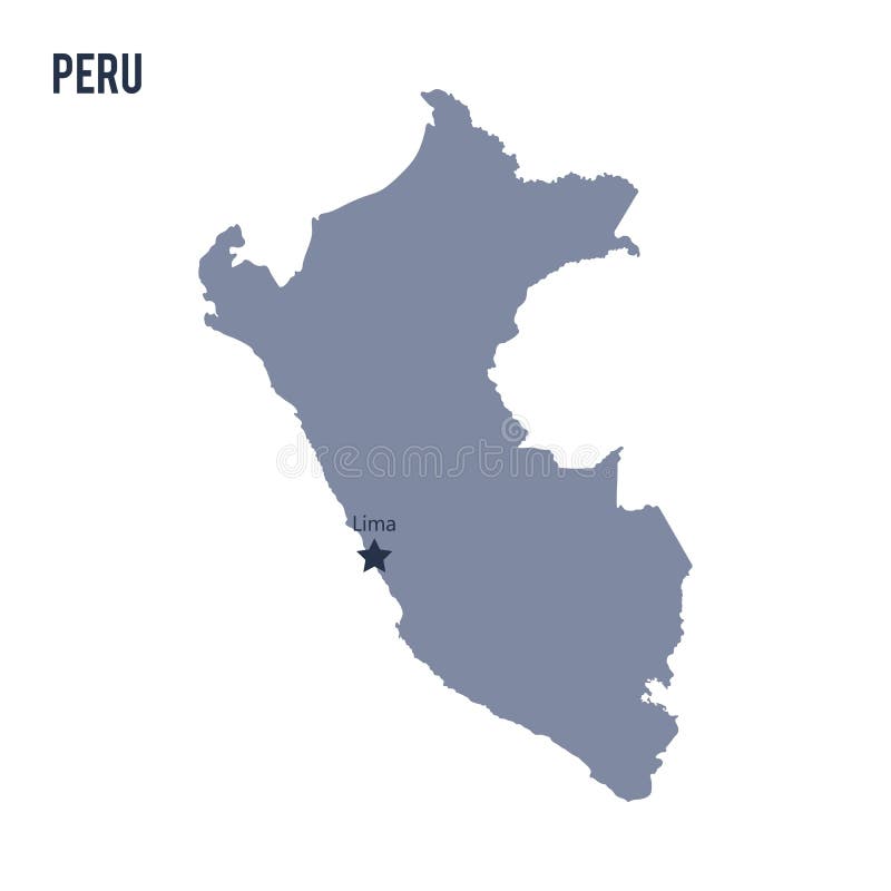 Vector Map of Peru Isolated on White Background. Stock Illustration ...