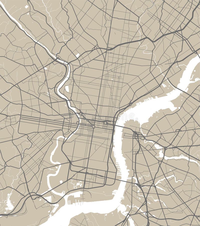 Vector Map of Philadelphia. Street Map Art Poster Illustration Stock ...