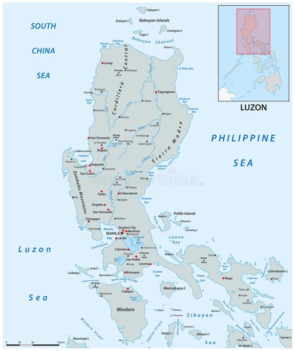 Vector Map of the Philippine Island of Luzon Stock Vector ...