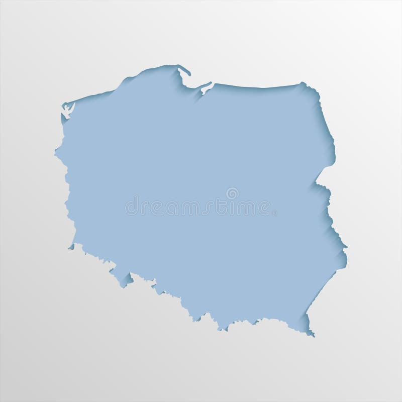 Vector Map Poland, Abstract Inner Shadow Stock Vector - Illustration of ...