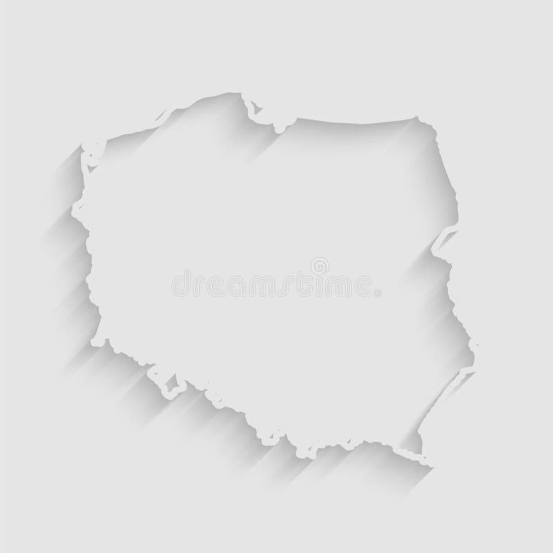 Vector Map Poland, Abstract Inner Shadow Stock Vector - Illustration of ...