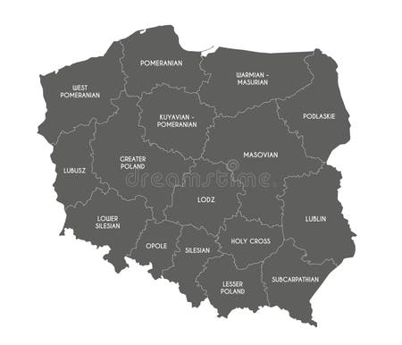 Vector Map of Poland with Provinces and Administrative Divisions. Stock ...