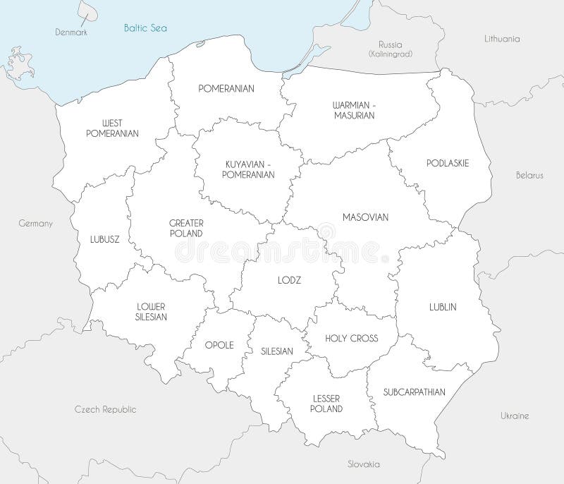 Vector Map of Poland with Provinces and Administrative Divisions, and ...