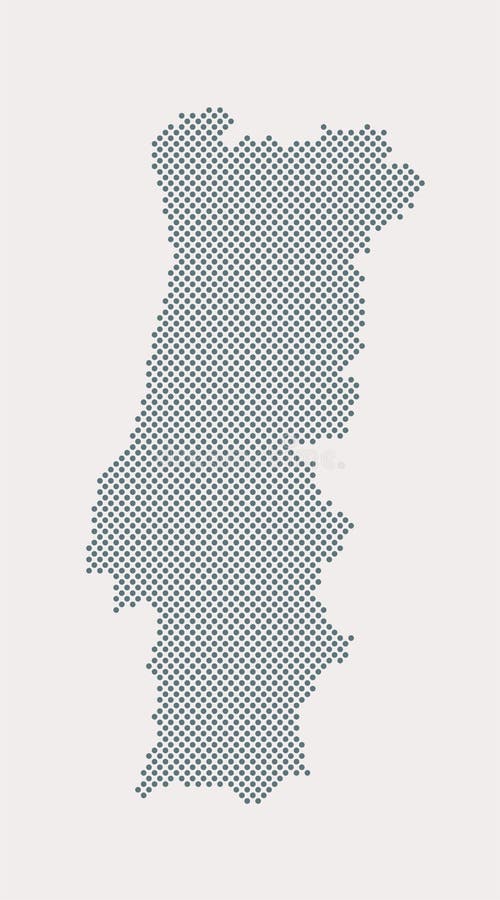 Vector Map Portugal for Points, Dotted Template Stock Illustration ...