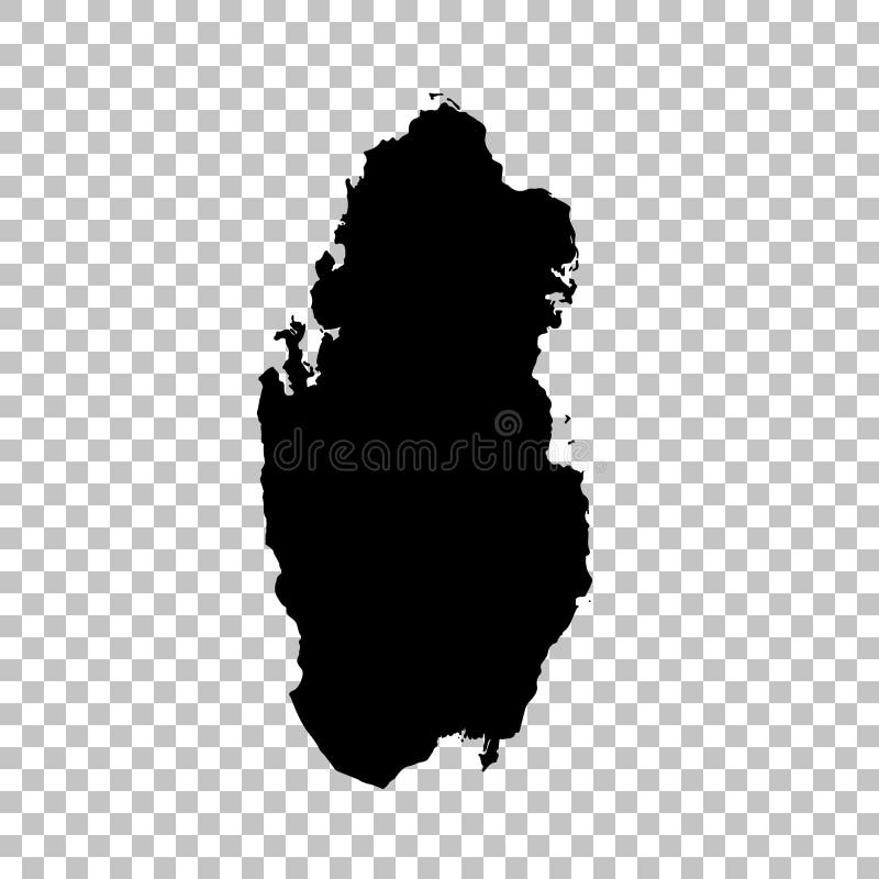 Vector Map Qatar. Isolated Vector Illustration. Black on White ...