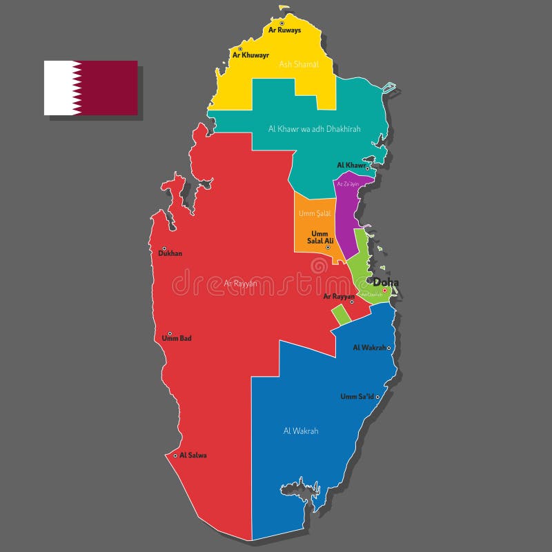 Vector map of Qatar stock illustration. Illustration of official ...