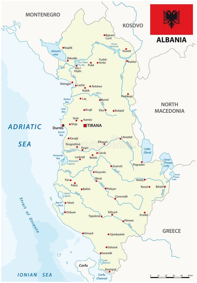 Republic of Albania - Vector Map Stock Vector - Illustration of otranto ...