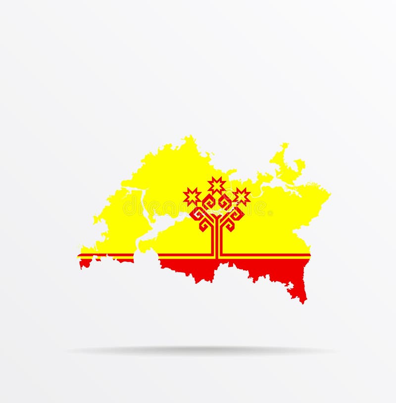 Vector Map Republic of Tatarstan Combined with Dobruja Tatars Flag ...