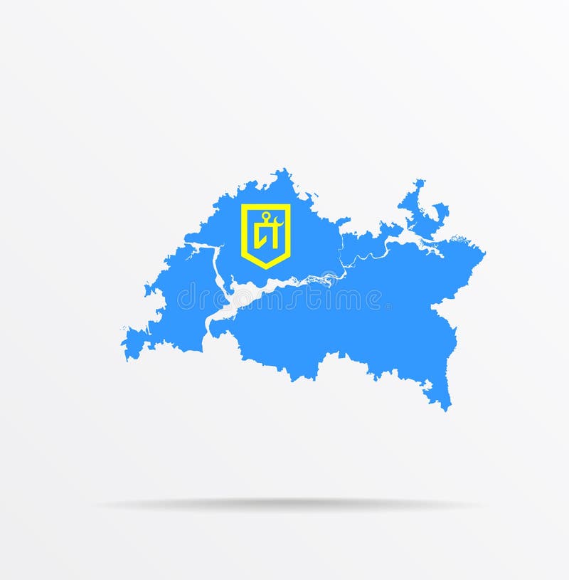 Vector Map Republic of Tatarstan Combined with Idel-Ural State Flag ...