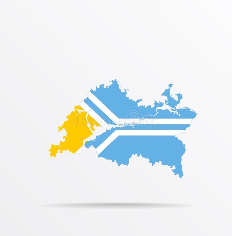 Vector Map Republic of Tatarstan Combined with Tuva Republic Flag Stock ...