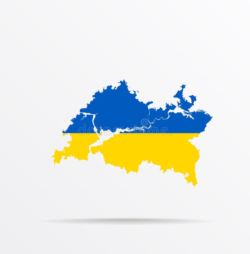 Vector Map Republic of Tatarstan Combined with Ukraine Flag Stock ...