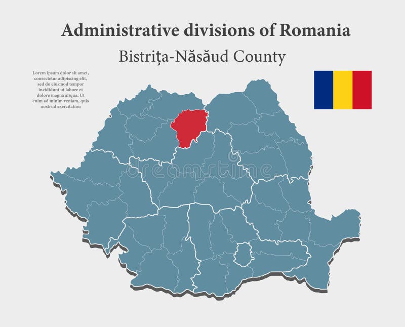 Vector Map Romania - Bistrita-Nasaud County Stock Vector - Illustration ...