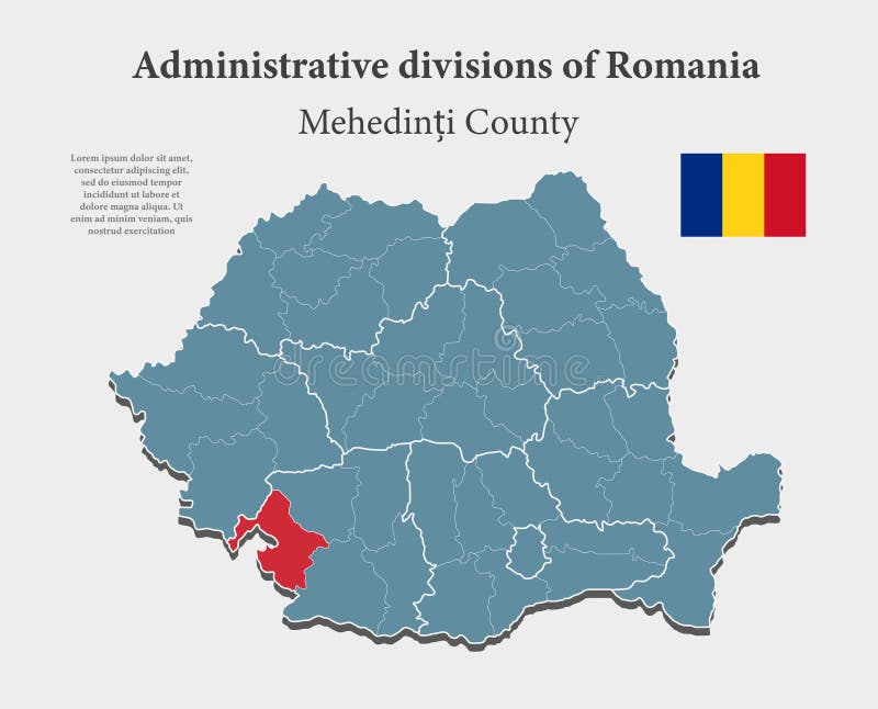 Vector Map Romania - Mehedinti County Stock Vector - Illustration of ...