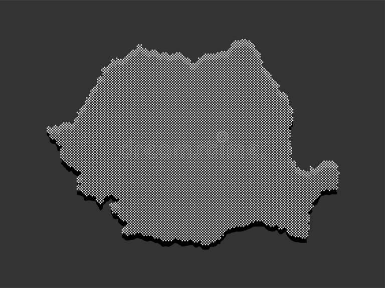 Vector Map Romania for Points, Dotted Template Stock Image - Image of ...
