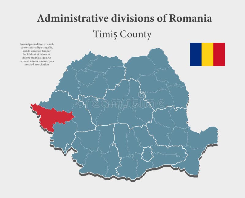 Vector Map Romania - Timis County Stock Vector - Illustration of border ...