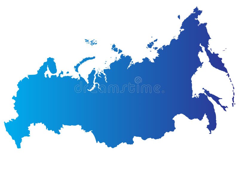 Blue Map of Russia stock vector. Illustration of borders - 139996984