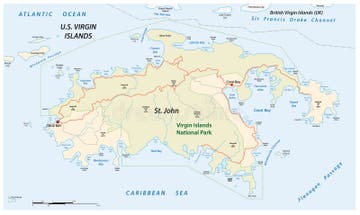 Vector Map Saint John, US Virgin Islands Stock Vector - Illustration of ...