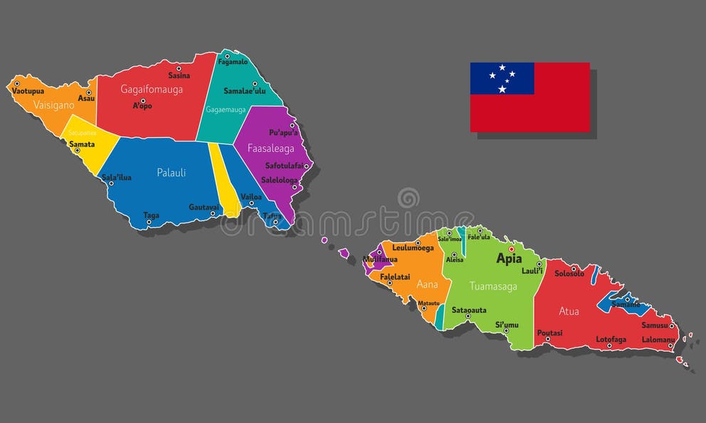 Vector map of Samoa stock vector. Illustration of detail - 369090345