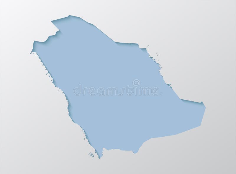 Vector Map Saudi Arabia, Abstract Inner Shadow Stock Vector ...
