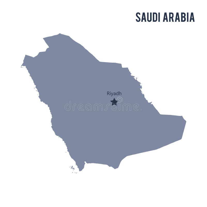 Vector Map of Saudi Arabia Isolated on White Background. Stock ...