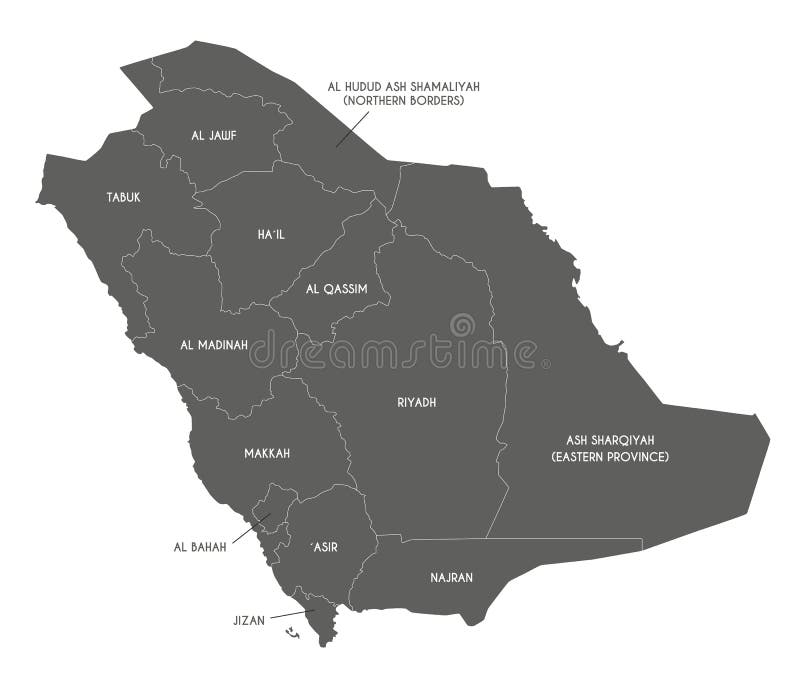 Vector Map of Saudi Arabia with Provinces and Administrative Divisions ...