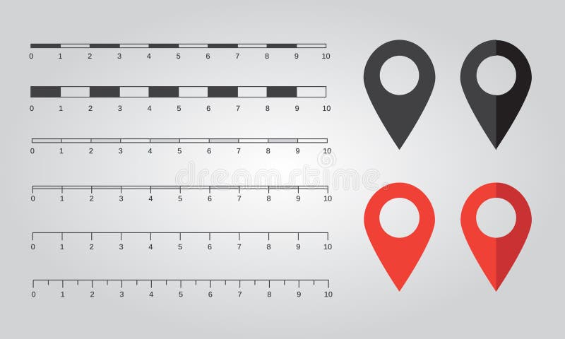 Vector map scales graphics stock illustration. Illustration of meridian ...
