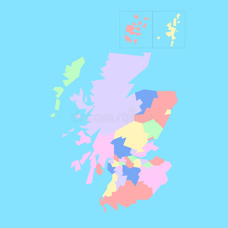 Vector Map of Scotland S Councils To Study Stock Vector - Illustration ...