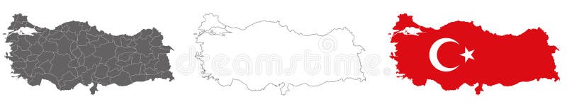 Political Map of Turkey Isolated on Transparent Background Stock Vector ...
