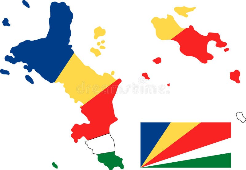 Seychelles Vector Map, Flag, Borders, Mask , Capital, Area Stock Vector ...