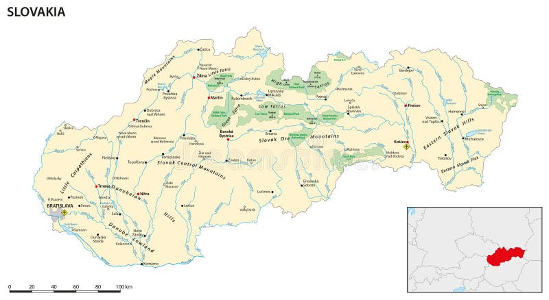 Vector Map of Slovak Republic Stock Vector - Illustration of ...
