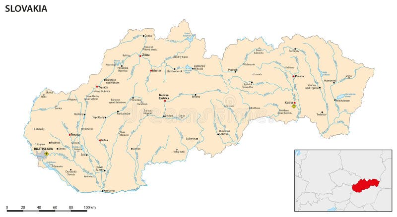 Vector Map of Slovak Republic Stock Vector - Illustration of ...