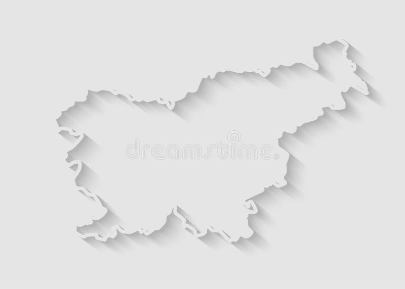 Vector Map Slovenia, Abstract Inner Shadow Stock Vector - Illustration ...