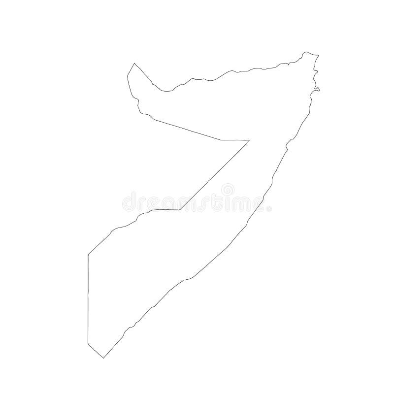 Vector Map Somalia. Isolated Vector Illustration. Black on White ...