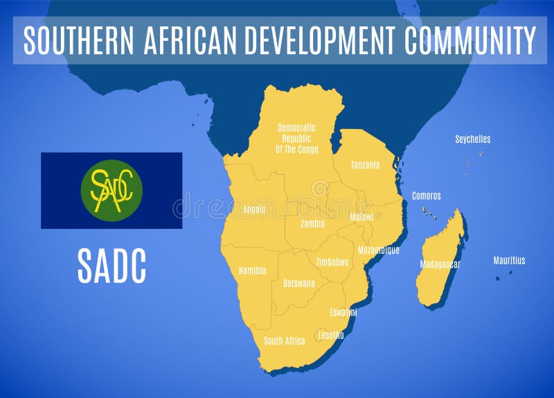 Vector Map of the Southern African Development Community SADC Stock ...