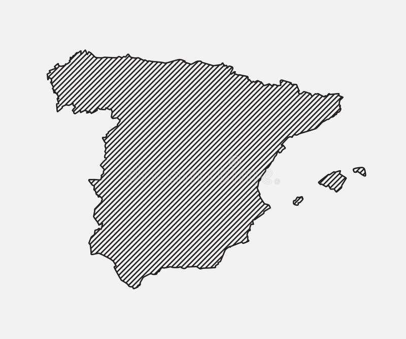 Vector Map Spain, Template Europe Outline Country Stock Vector ...