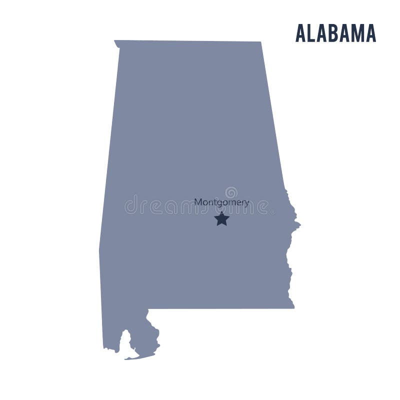 Vector Map State of Alabama Isolated on White Background. Stock ...