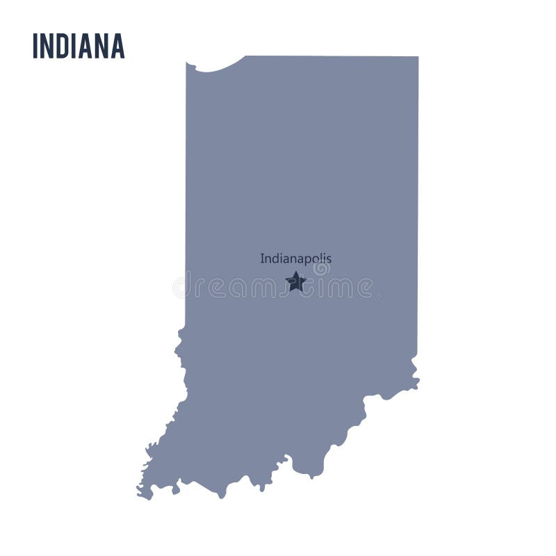 Vector Map State of Indiana Isolated on White Background. Stock ...