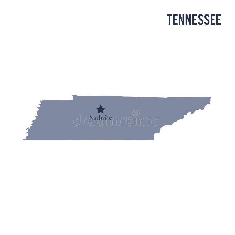 Vector Map State of Tennessee Isolated on White Background. Stock ...
