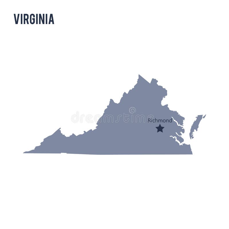 Vector Map State of Virginia Isolated on White Background. Stock ...