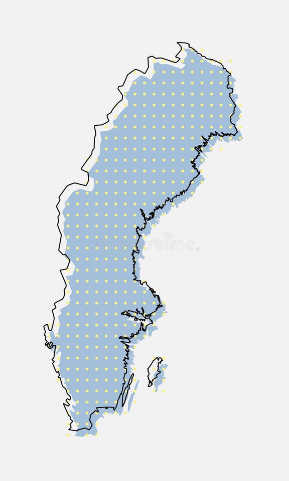 Vector Map Sweden for Points, Dotted Template Stock Vector ...
