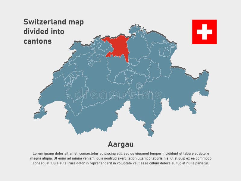 Vector Map Switzerland - Canton of Aargau Stock Vector - Illustration ...