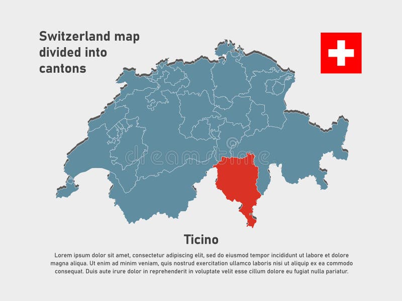 Vector Map Switzerland - Canton of Ticino Stock Vector - Illustration ...